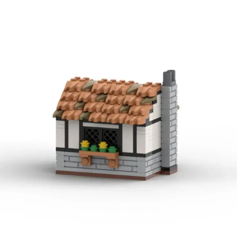 230PCs MOC Street View Medieval Mini House Farmhouse Waterwheel ...