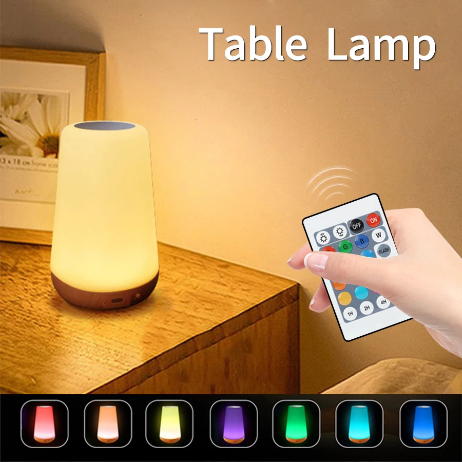 13-Colors-Rechargeable-Table-Lamp-Remote-Control-Touch-Sensor-Dimmable ...