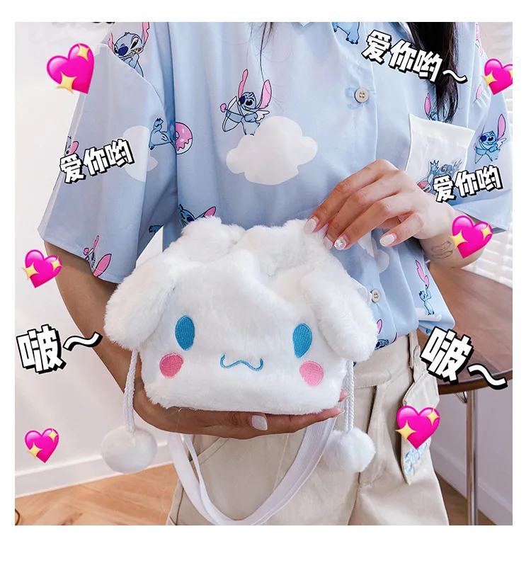 Cartoon Sanrio Kuromi Cinnmoroll My Melody Plush Doll Bag Cute Shoulder ...