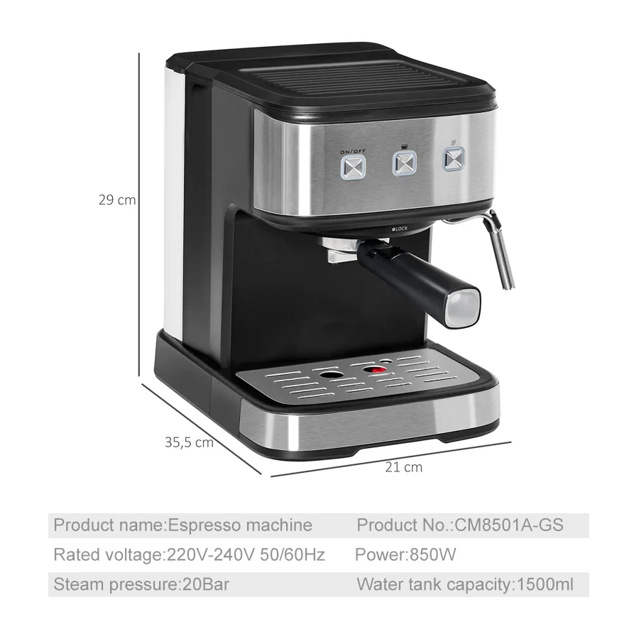 Machine a Expresso 20 Bars, 1,5L, Cafetière 2 En 1 pour Nespresso ...