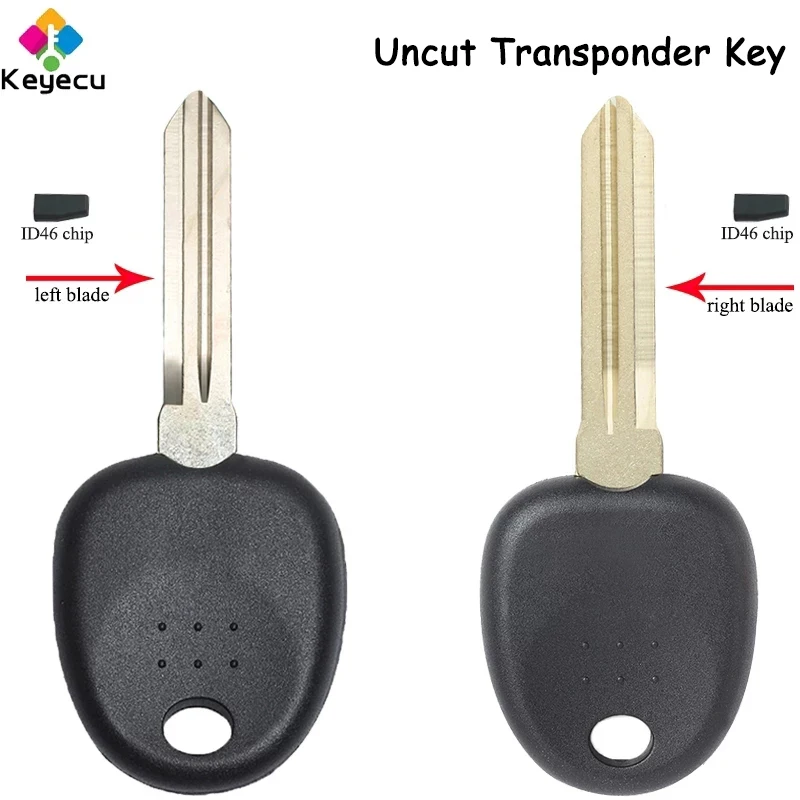 KEYECU-Uncut-Ignition-Transponder-Car-Key-With-ID46-Chip-Left-Right ...