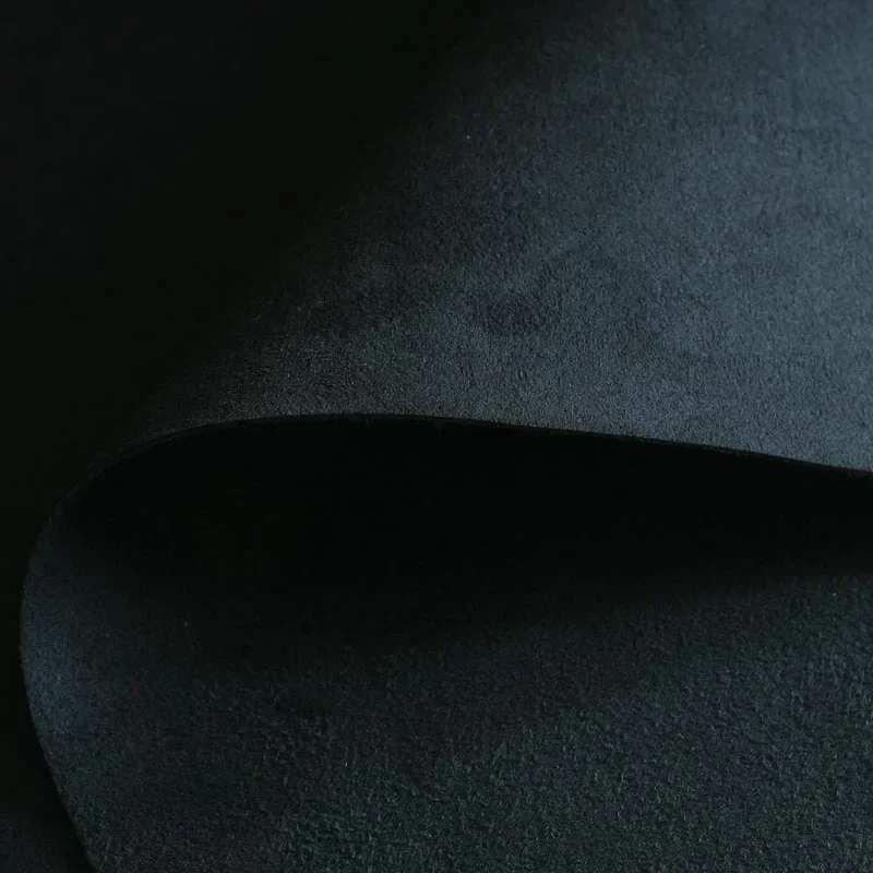 High-Quality 0.8mm Thickness Black Microfiber Super Fiber Double Plush ...