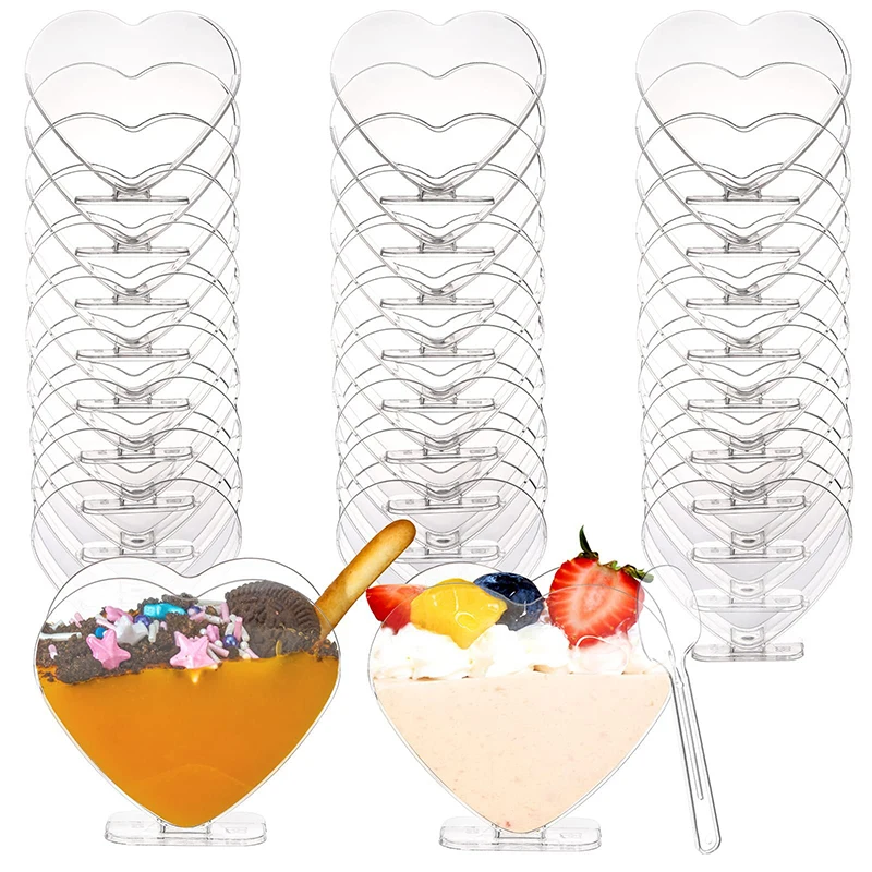 80ml-20PCS-Thickened-Heart-Shaped-Dessert-Bowl-Mousse-Container ...