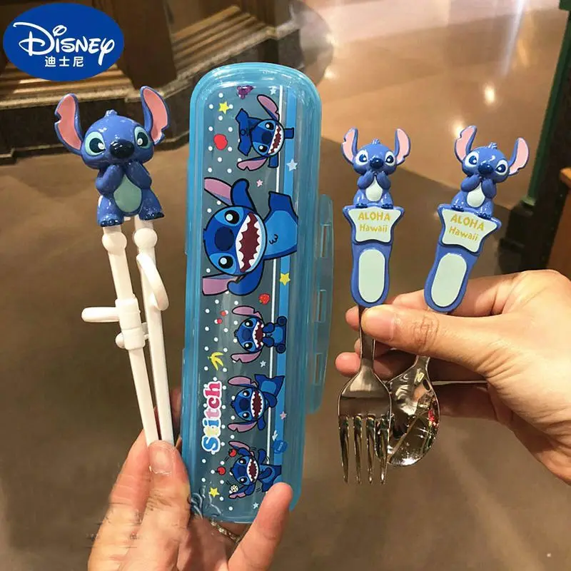 Disney Stitch Baby Chopsticks Anime kids Exercise Chopsticks Spoon Fork ...
