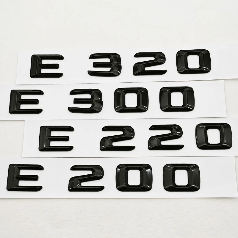 3D ABS Glossy Black Car Letters Logo E300 E220 E320 E200 Rear Trunk ...