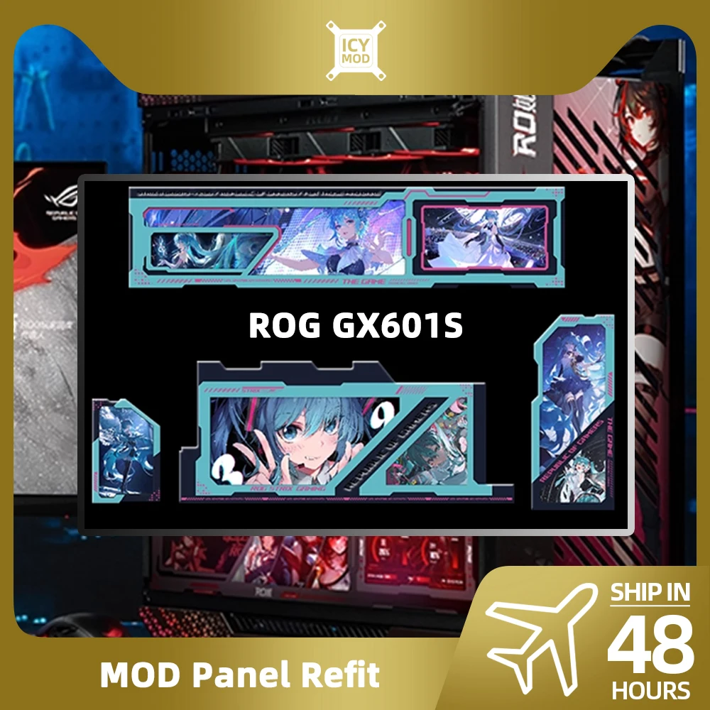 4PCS ROG Helios GX601S UV RGB Panels Reactive Anime Gamers Mod Custom ...
