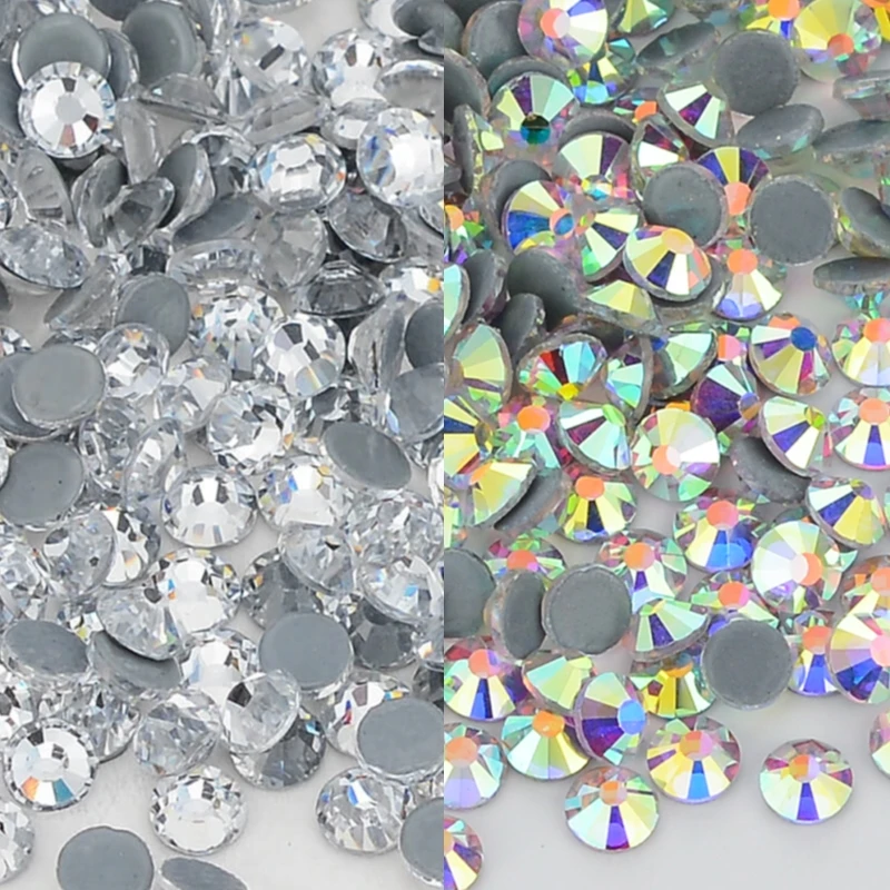 1440pcs vidro SS6 SS30 flatback strass glitter ferro em pedras de ...