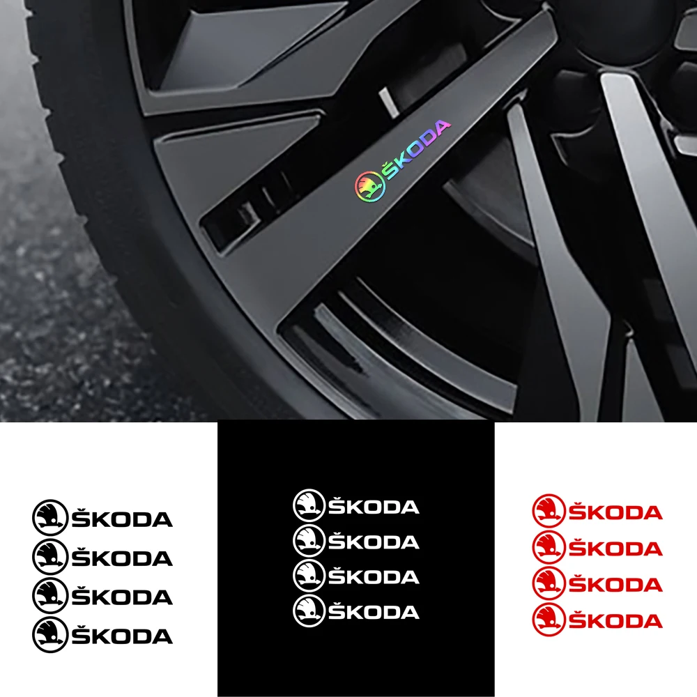 4Pcs Car Accessories PVC Emblem Car Body Side Door Wheel Rims Stickers ...