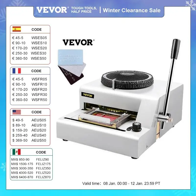 VEVOR-Embossing-Machine-85-5x55mm-72-Character-Card-Embosser-for-PVC-ID ...
