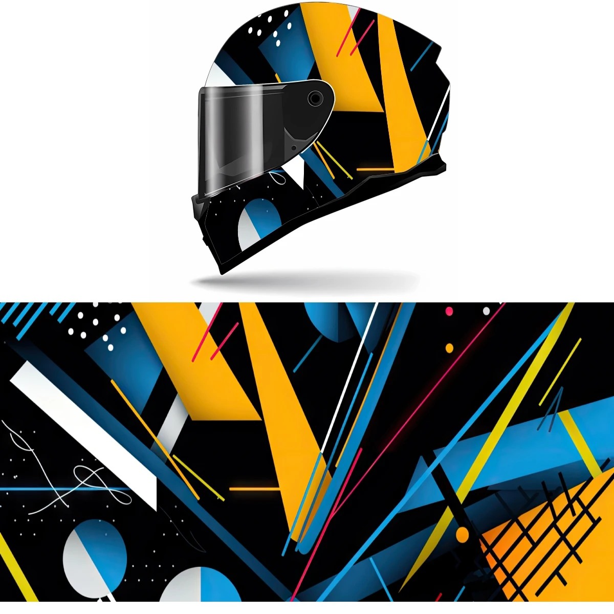 Abstract-Geometric-Design-Full-Helmet-Wrap-Sticker-Motorcycle-Helmet ...