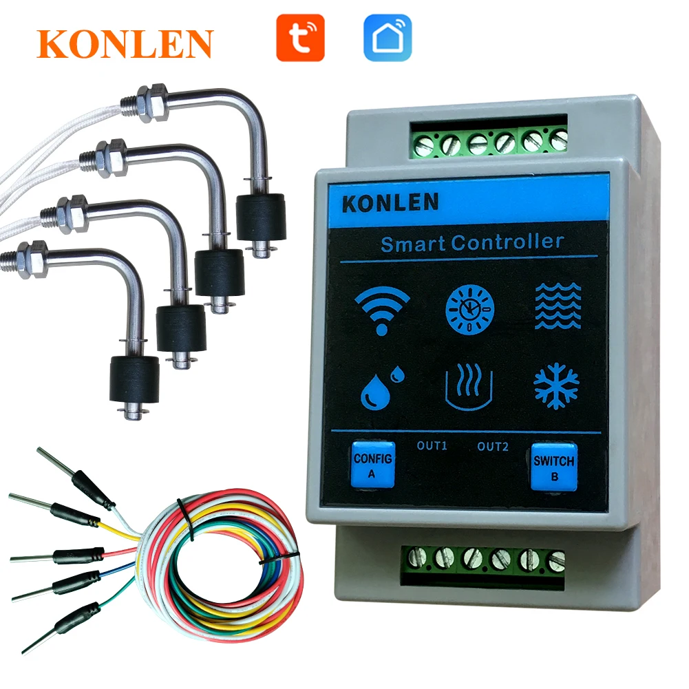 220V-12V-WIFI-Fuel-Water-Leak-Level-Sensor-Controller-Tuya-Liquid ...