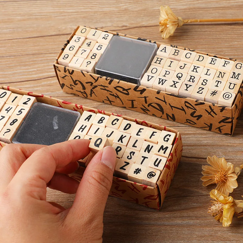 Wooden-Alphanumeric-Stamps-with-Ink-Stamp-Capital-Letter-Stamps-for-DIY ...
