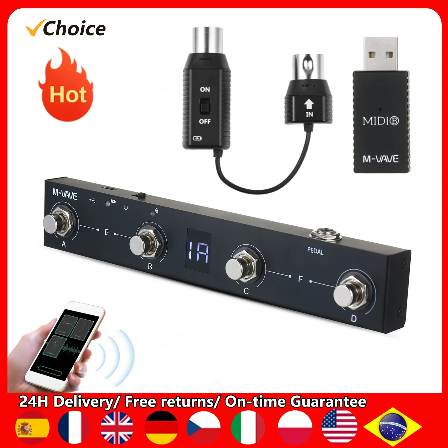 M-VAVE-Chocolate-MIDI-Controller-BT-Rechargeable-4-Buttons-MIDI ...