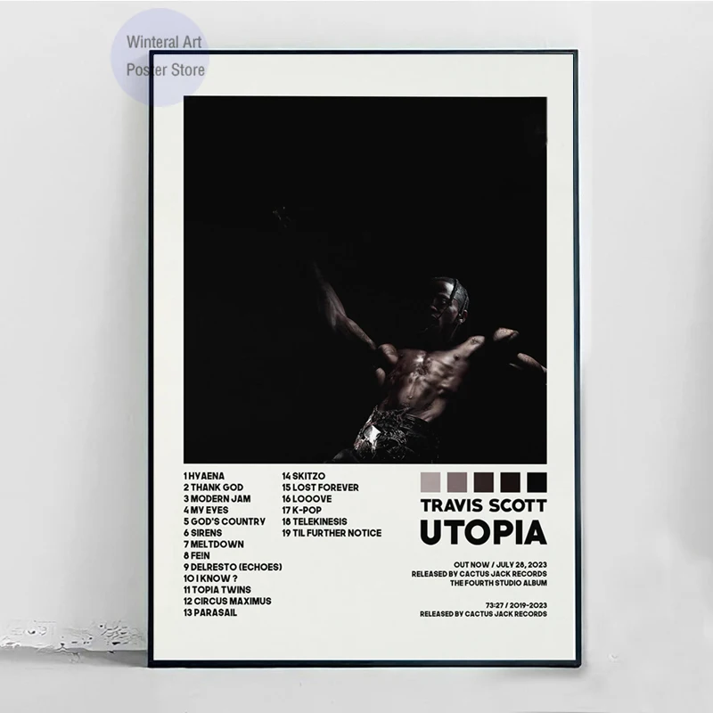 Travis-Scott-Utopia-2023-Tracklist-Music-Star-Album-Cover-Poster-Wall-Art-Picture-Canvas ...