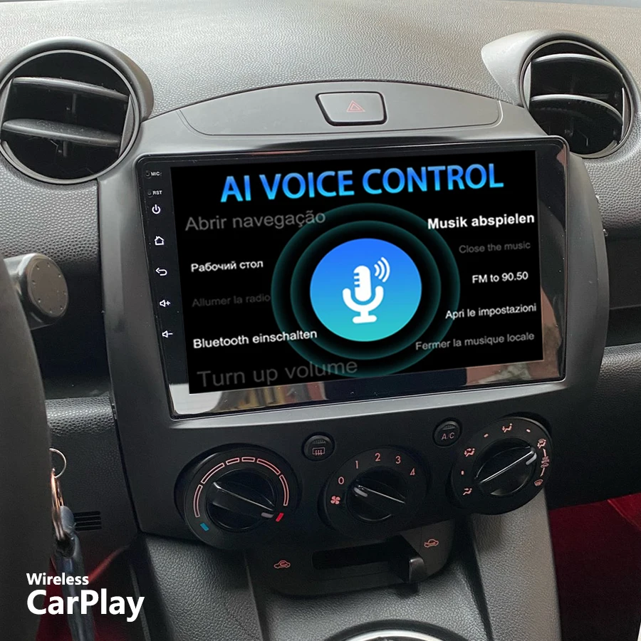 128gb Ai Voice Wireless Carplay Car Radio Stereo For Mazda 2 Android ...