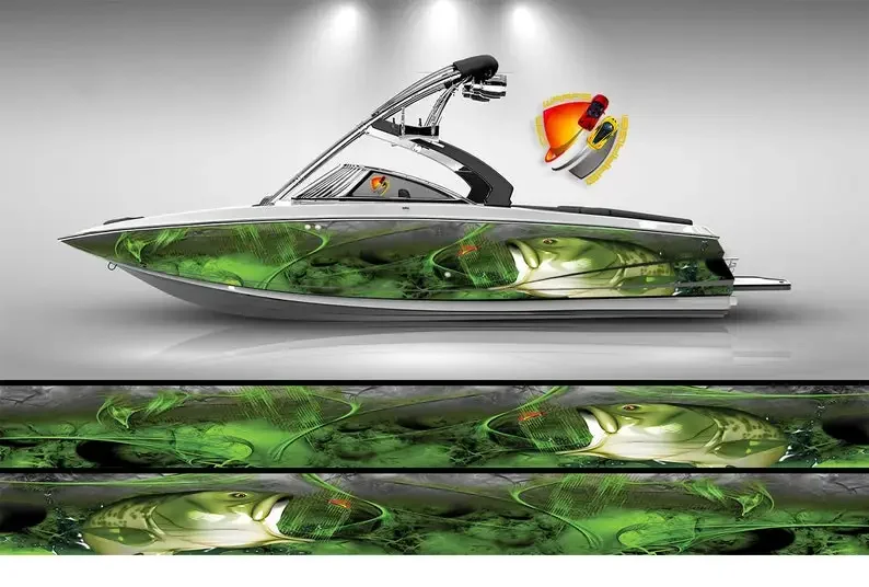 Green-Seabass-Big-Fish-Graphic-Vinyl-Boat-Wrap-Decal-Fishing-Bass ...