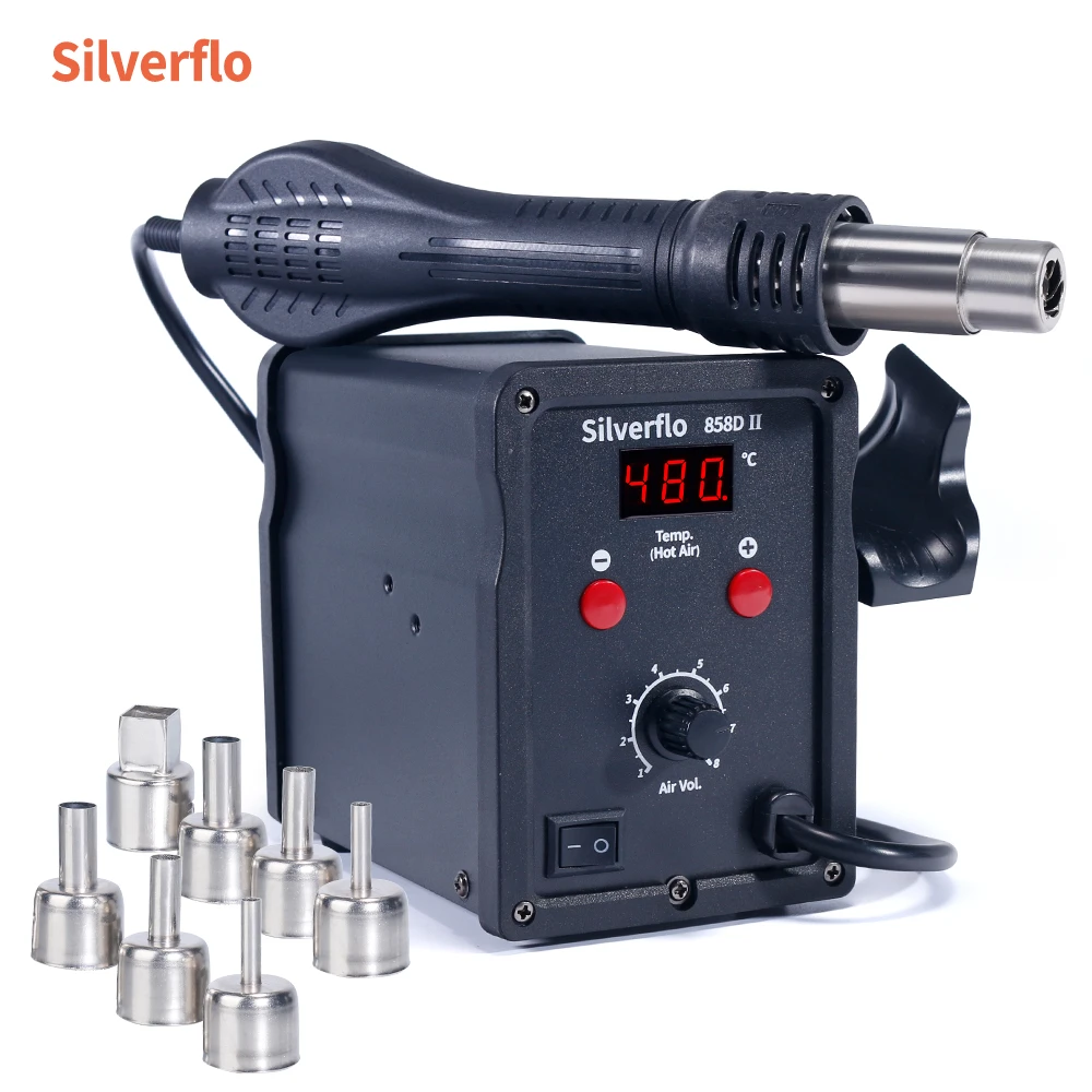 Silverflo 858d-ii Hot Air Rework Station 700w Heat Gun Station With ...