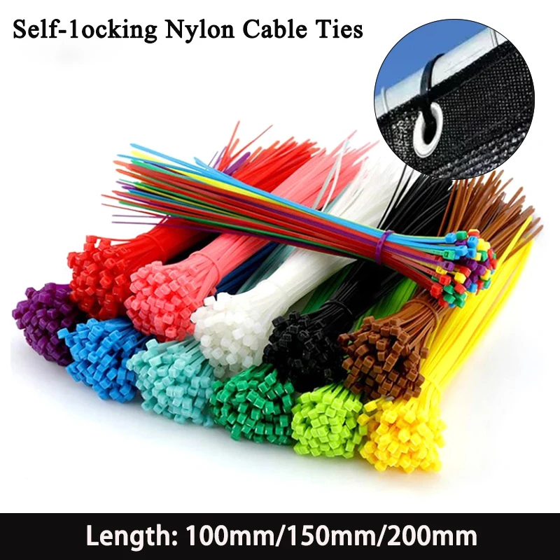 Nylon-Self-Locking-Cable-Ties-100-150-200mm-Multicolour-Plastic-Zip ...