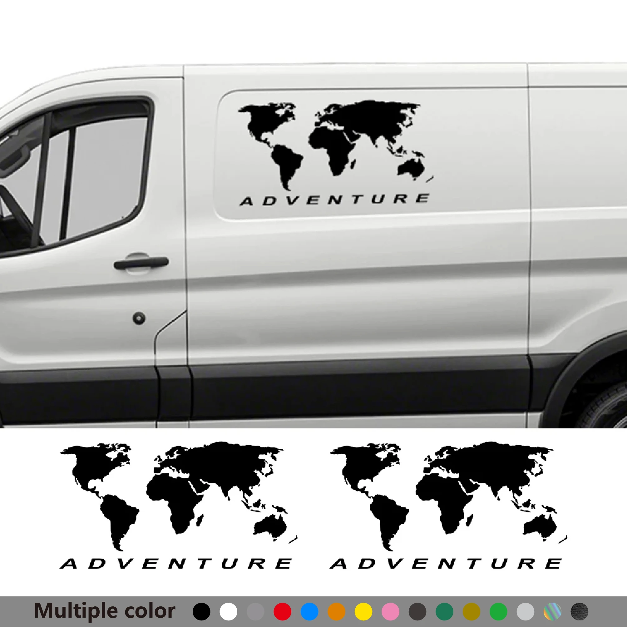 2Pcs-Car-Side-Body-Sticker-Graphics-World-Map-Adventure-Edition-Decor ...