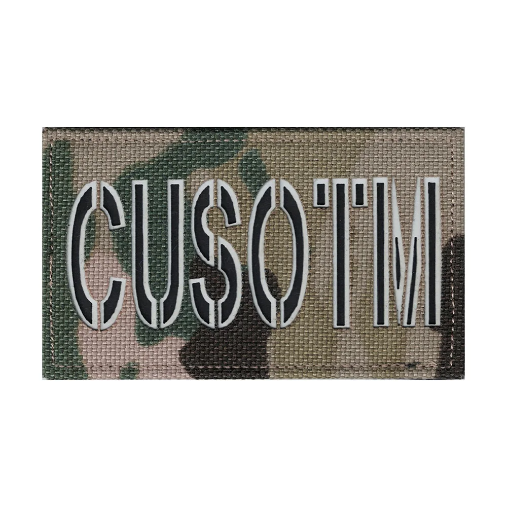 Custom Laser Cut Patch Name Tapes Fold Border Two Color Letters IR IFF ...
