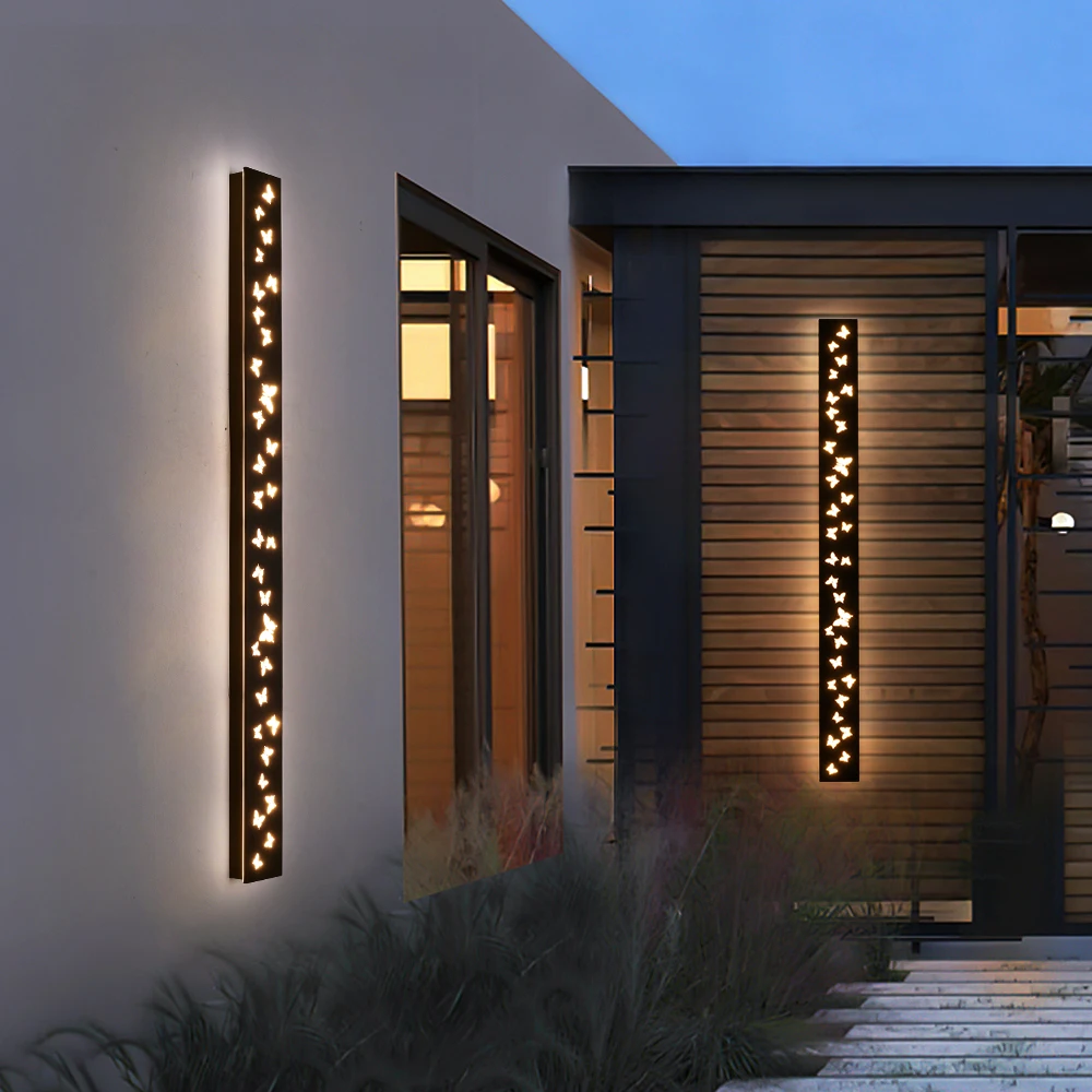 Outdoor-Wall-Light-Fixture-LED-Long-Strip-Wall-Sconces-Butterfly ...