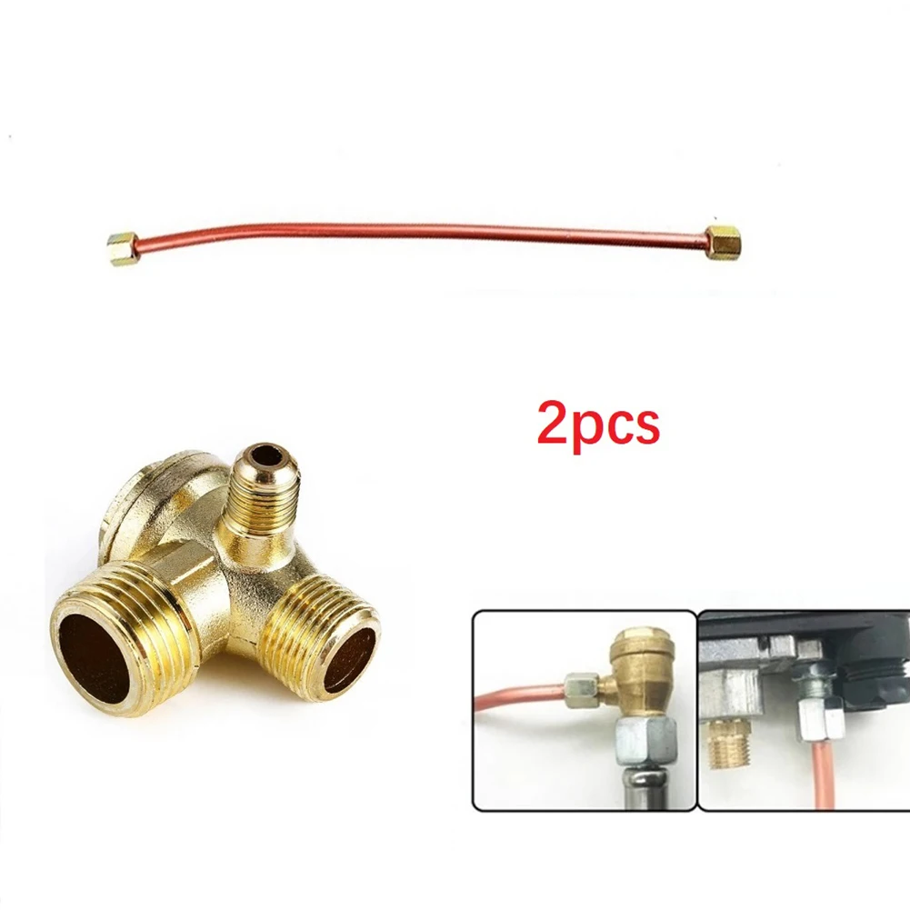 G1/8 200mm Hex Nut Air Compressor Copper Exhaust Tube Check Valve ...