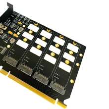 PCI-E 4.0 4x4 to M.2 4-Bays Expansion Card for M.2 NVMe Solid State ...