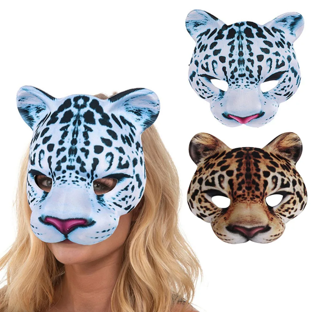 Cosplay-3D-Animal-Mask-Halloween-Masquerade-Ball-Masks-Leopard-Half ...