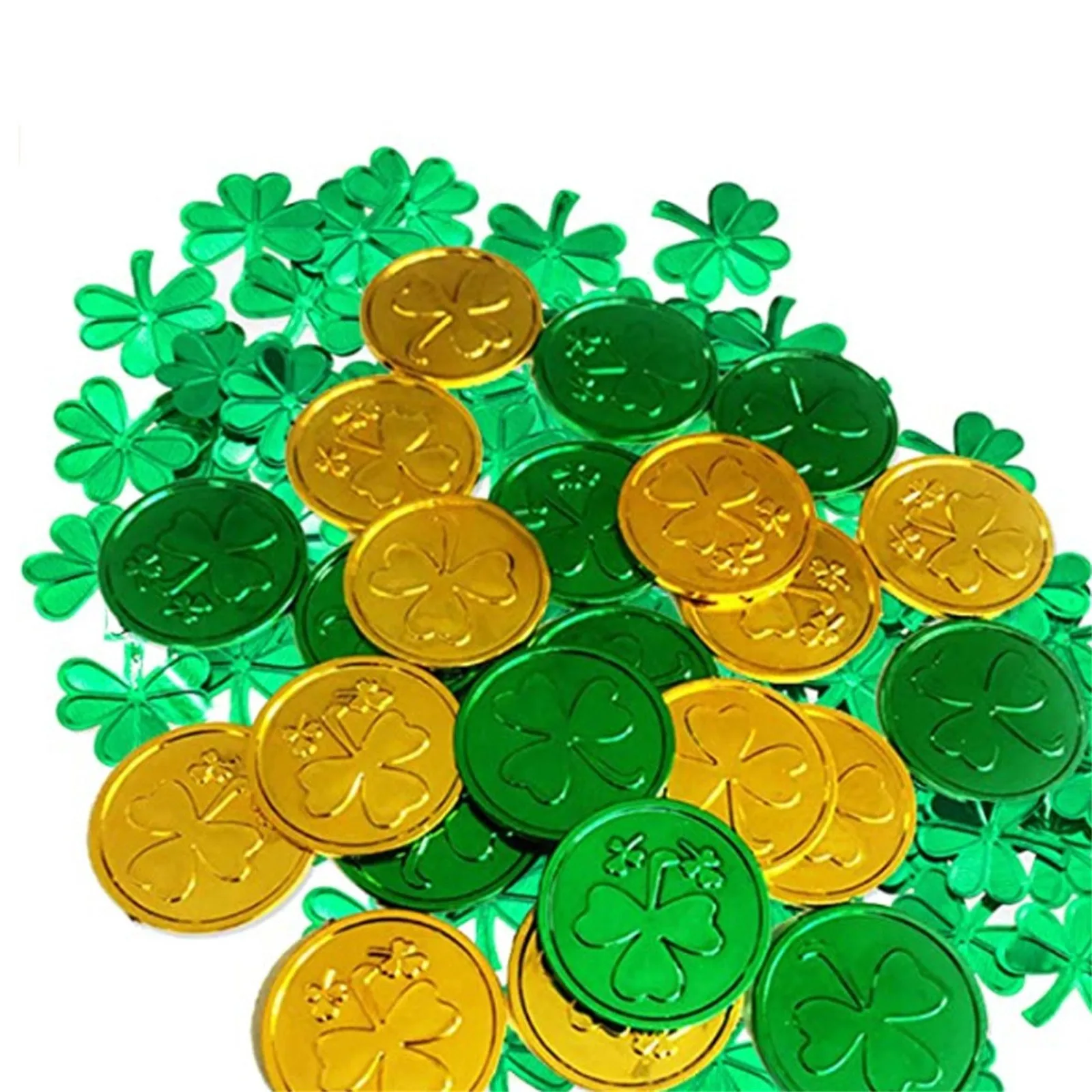 Good Luck Challenge Coin Gold Green Clover Fashion Poker Card Guard ...