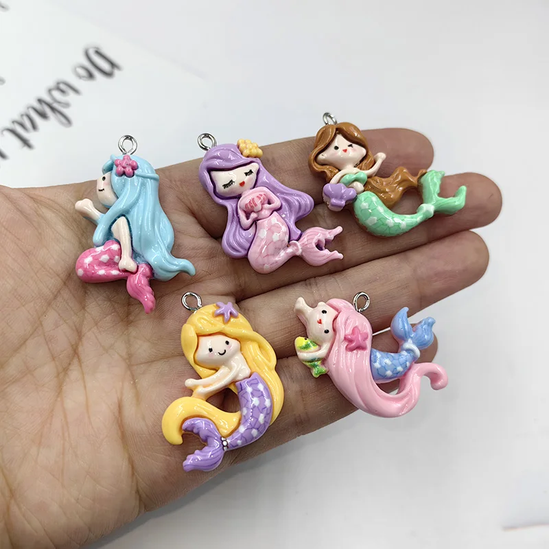10pcs-European-Mermaid-Princess-Charms-Diy-Findings-Kawaii-Keychain ...
