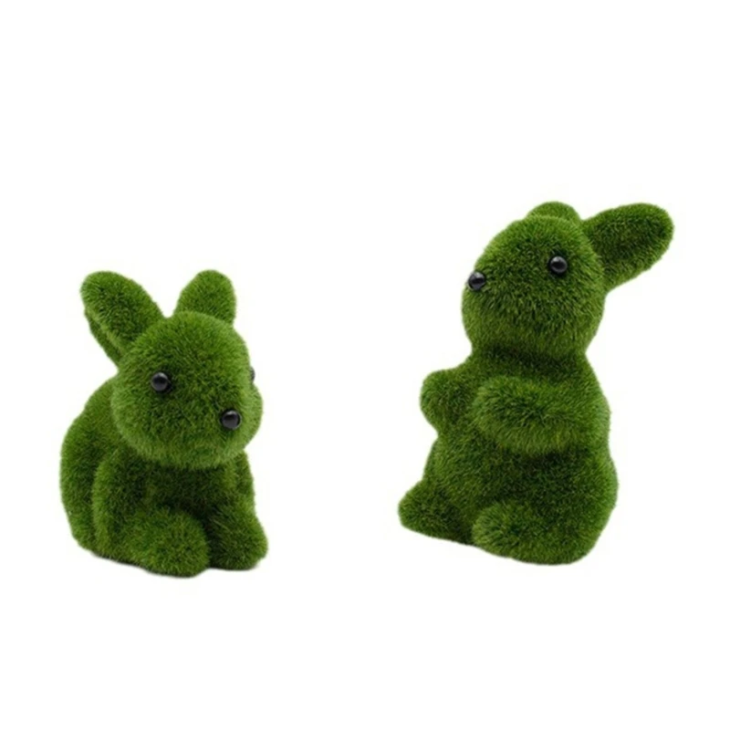 Rabbit-Easter-Decorations-Artificial-Rabbit-Moss-Bunnies-Animal ...