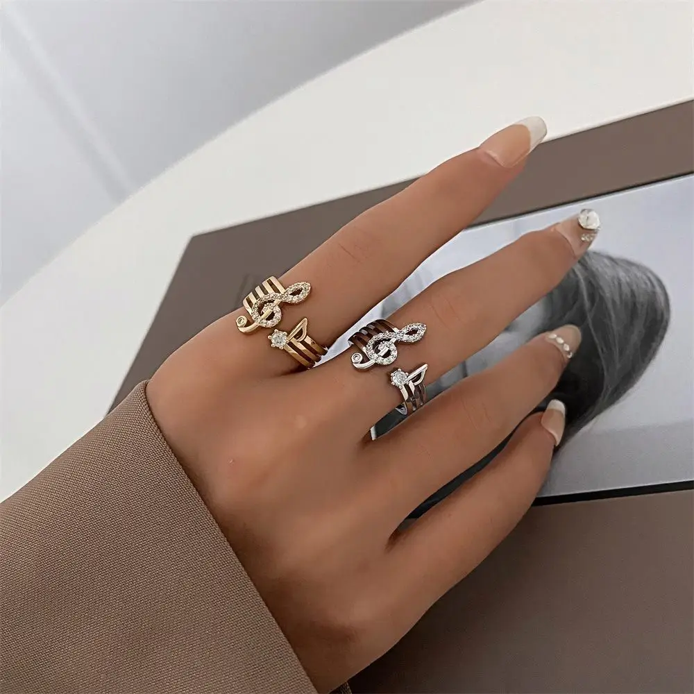 Fashion-Micro-set-Zircon-Music-Note-Ring-Trend-Open-Rings-for-Women ...