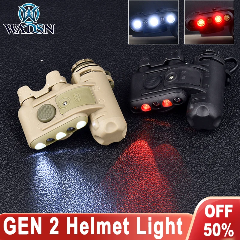 WADSN-Aisorft-Helmet-Flashlight-GEN-2-Red-White-Light-Helmets-Tactical ...