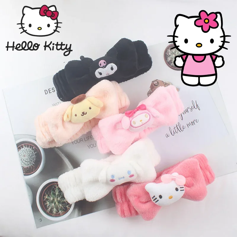 Hello-Kitty-Wash-Face-Hair-Holder-Hairbands-Soft-Warm-Coral-Fleece-Bow ...