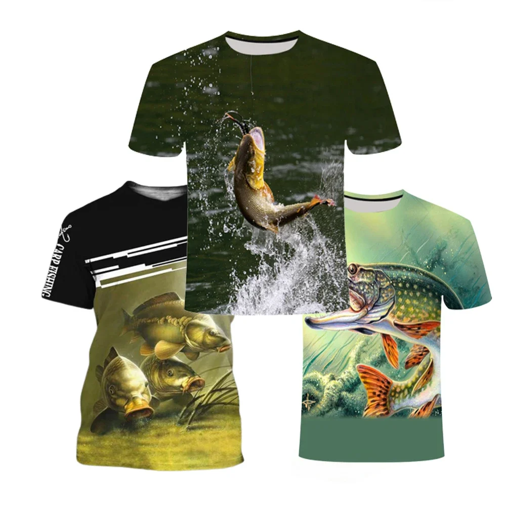 Funny-Fishinger-Carp-Fish-Fisherman-T-Shirt-Men-Short-Sleeve-Polyester ...