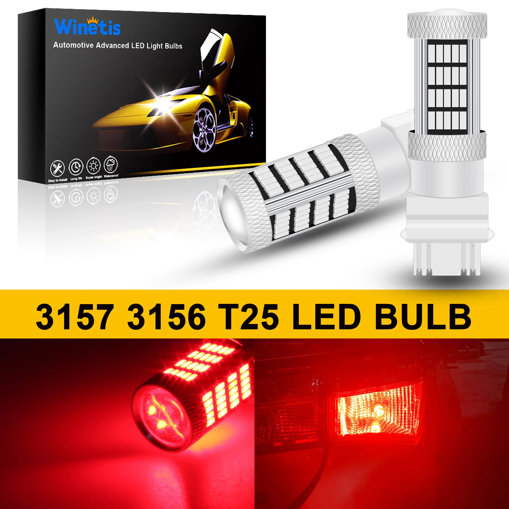 Winetis-2X-LED-Brake-Tail-Light-Bulbs-3156-3157-LED-Bulb-Red-400 ...