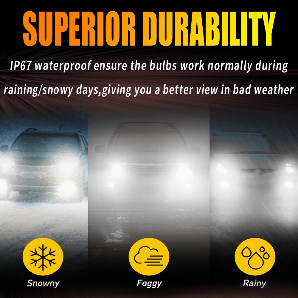 2 шт., Автомобильные светодиодные лампы H7 Canbus H18 6000K 12 В 55 Вт ...