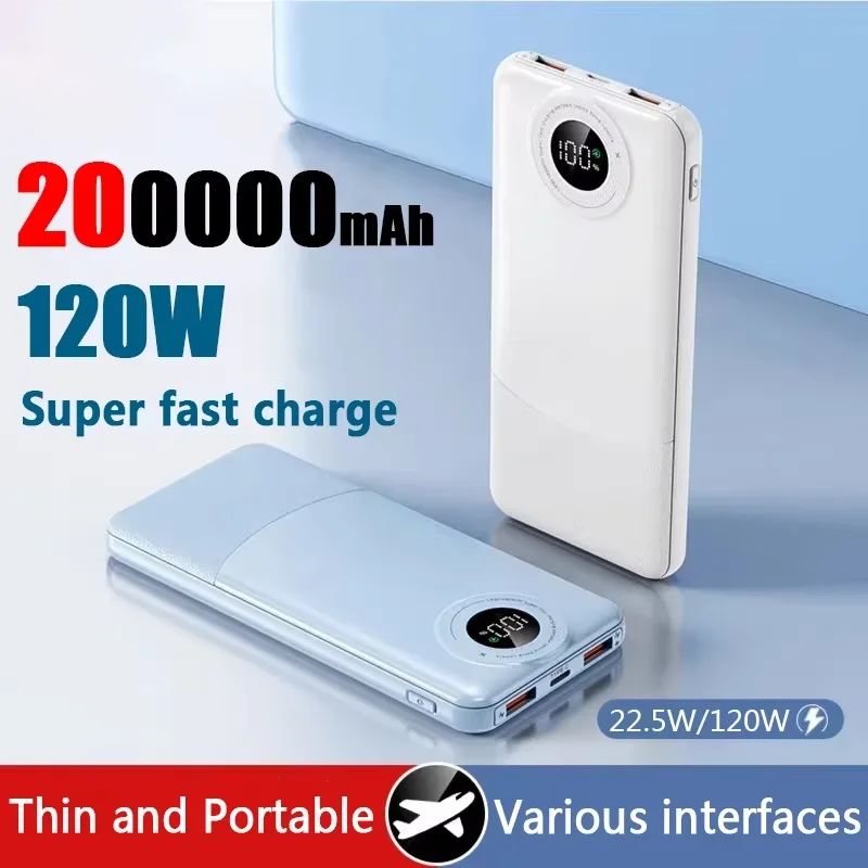 200000mAh-Large-Capacity-Power-Bank-Built-In-Line-120W-Two-Way-Fast ...
