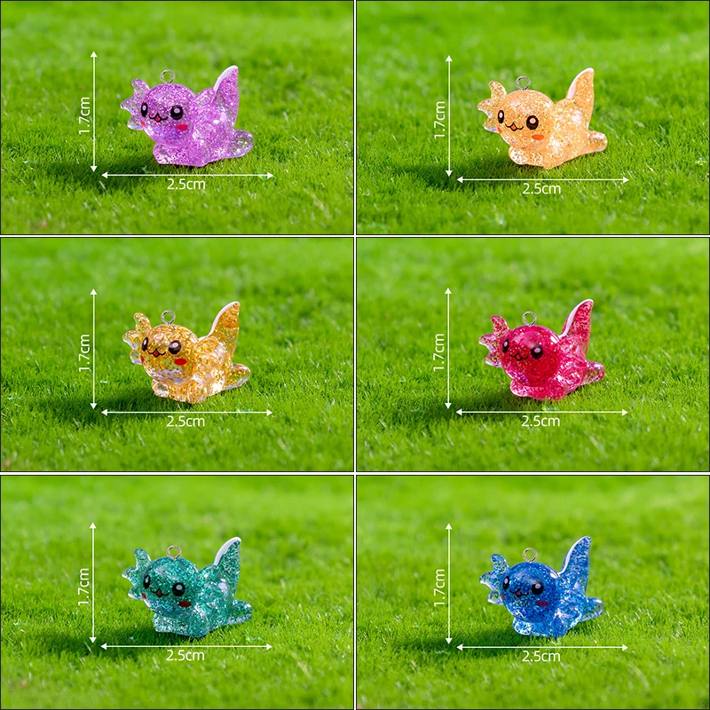 12Pcs-Kawaii-Sparkling-Hexagon-Dragon-Resin-Charms-Pet-Fish-Axolotl ...