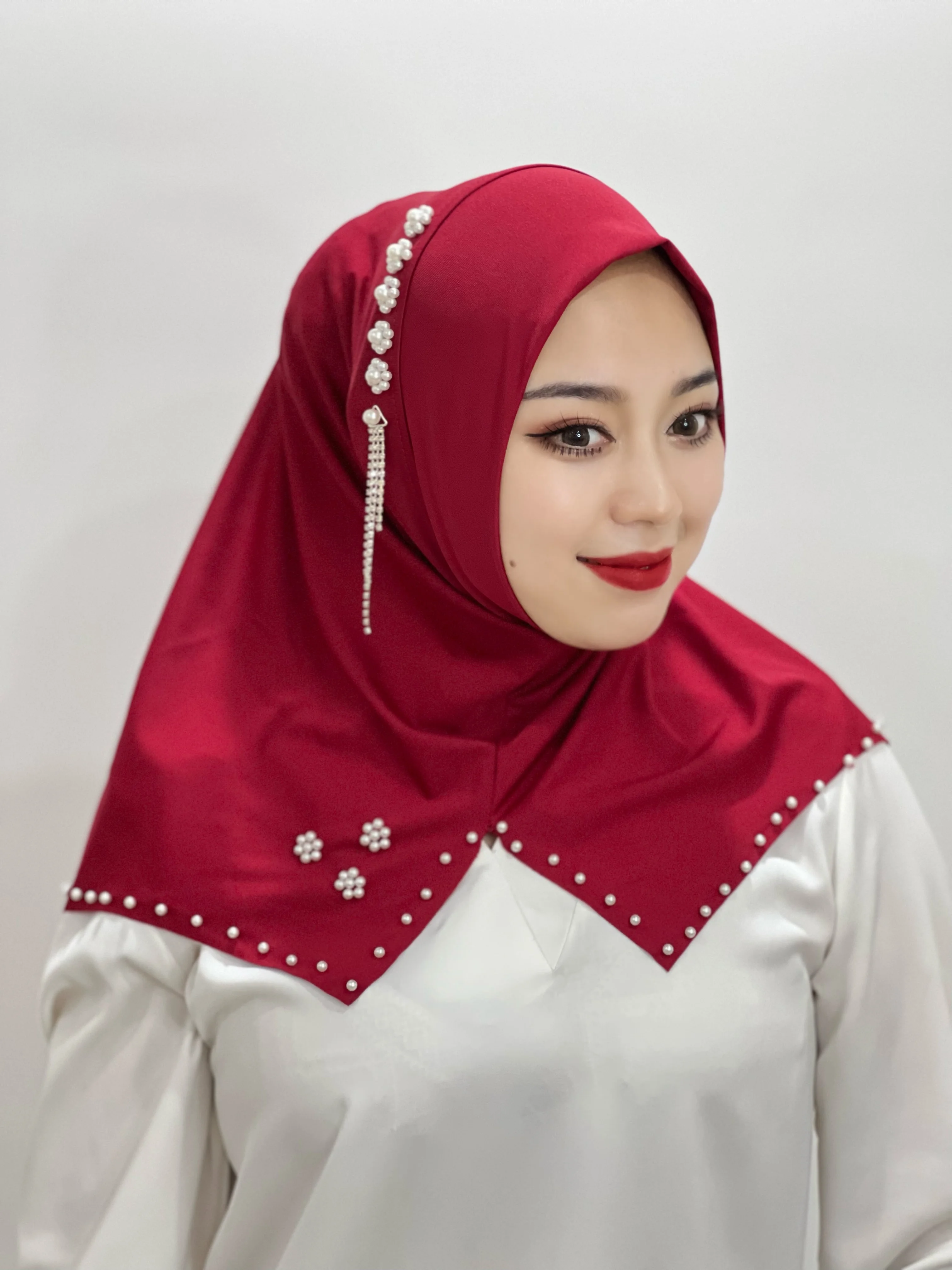 Islamic-Beaded-Pearl-Hijab-Turkish-Robe-Hijab-Instant-Shawl-Solid-Hijab ...