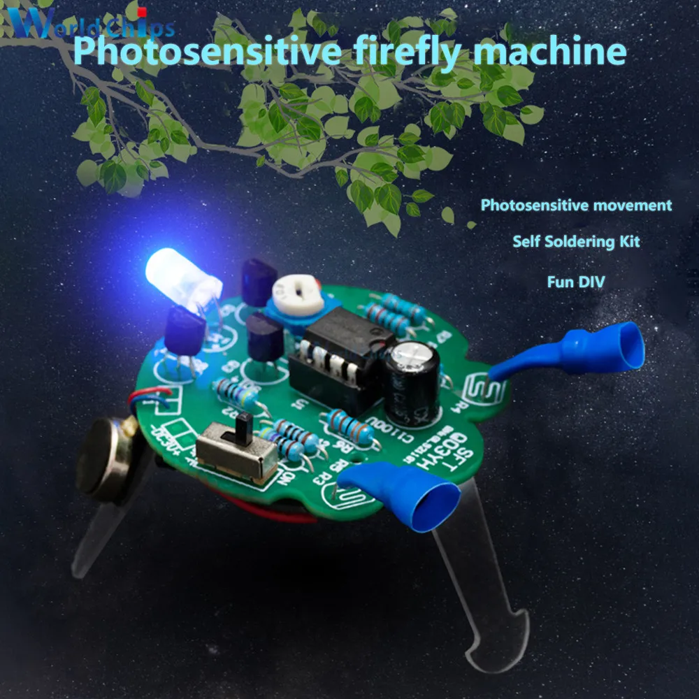 Photosensitive-Sensor-Mobile-Robot-Kit-Firefly-Flashing-LED-Breathing ...