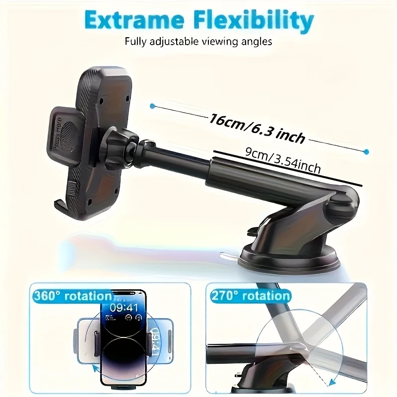 General Motors Car Mobile Phone Holder Glass Suction Cup Telescopic ...