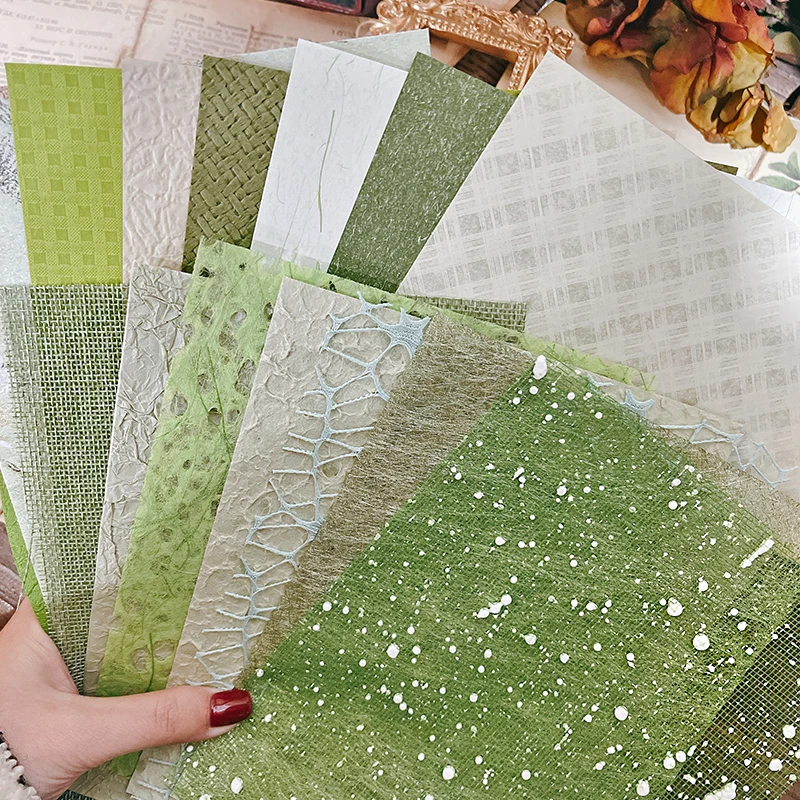 Panalisacraft-15sheets-A5-Green-Hollow-tissue-paper-texture-paper-Fancy ...