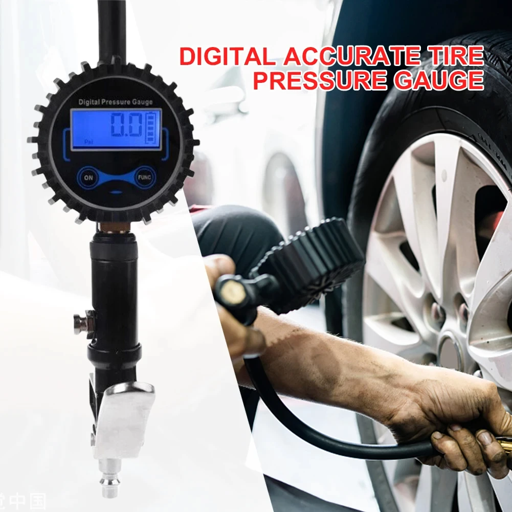 Digital Tire Pressure Inflator Gauge Aluminum Alloy Tyre Pressure Meter ...