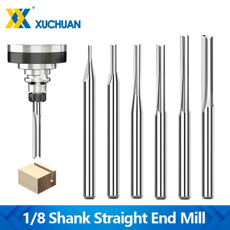 Carbide-End-Mill-10pcs-3-175mm-Shank-CNC-Router-Bit-2-Flute-Straight ...