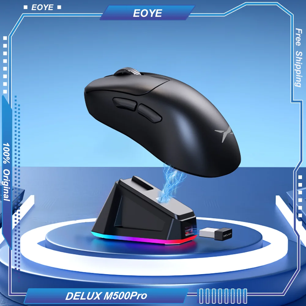 DELUX-M500Pro-Mouse-Gaming-2-4G-com-fio-Sem-fio-Retorno-8K-PAW3395 ...