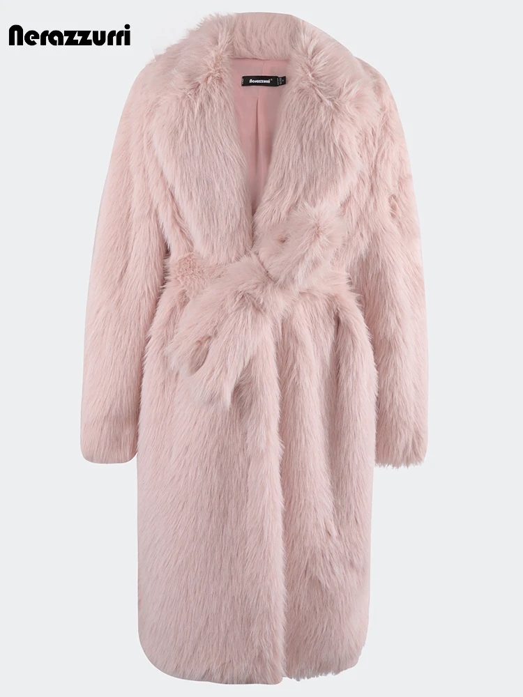Nerazzurri-Winter-Long-Oversized-Pink-Hairy-Thick-Warm-Soft-Faux-Fur ...