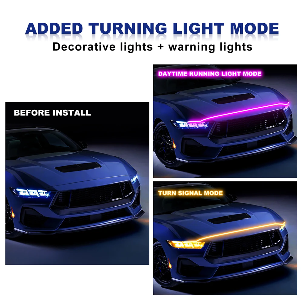 LED-Auto-Daytime-Running-Light-DRL-Car-Hood-Light-Strip-Dynamic-With ...