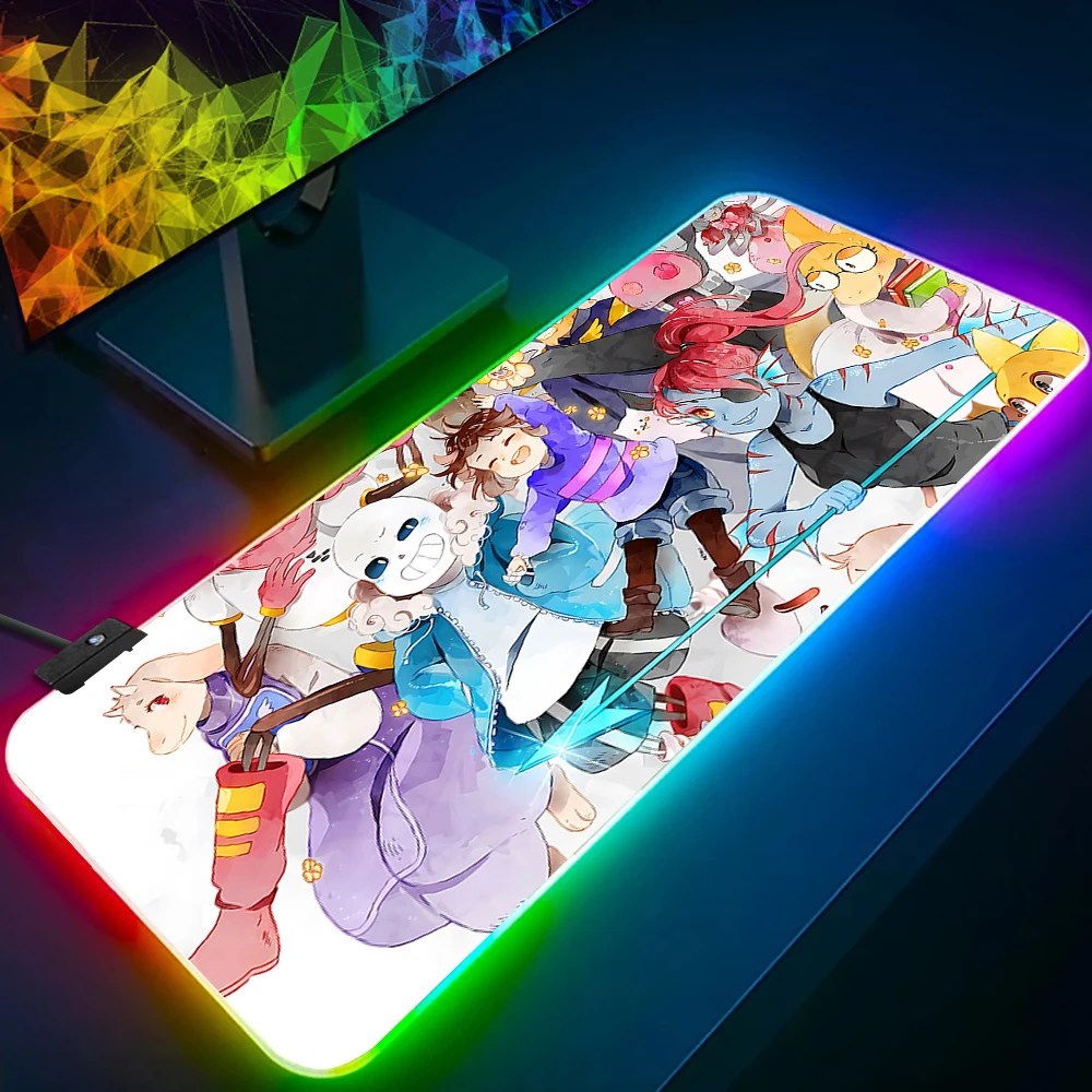 2024-Undertale-RGB-Pc-Gamer-Keyboard-Mouse-Pad-Mousepad-LED-Glowing ...