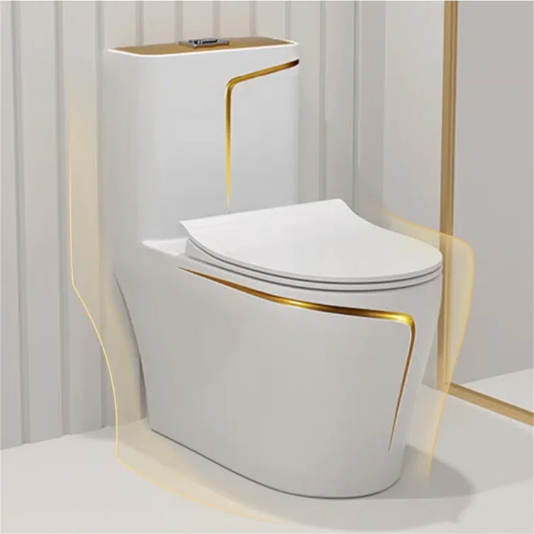 Sanitarios-Inodoros-Wc-Gold-Line-Design-Bathroom-Ceramic-One-Piece-Gold ...